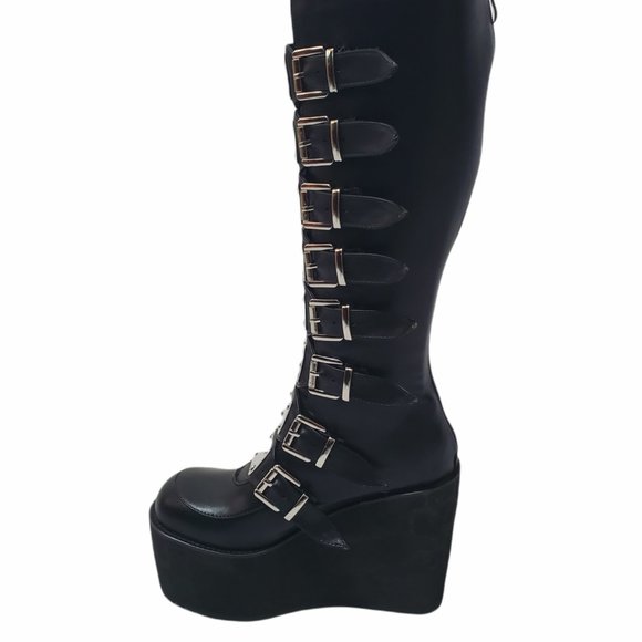 Divines Devil | Shoes | Divines Devil Women Gothic Wedge Platform Boots ...